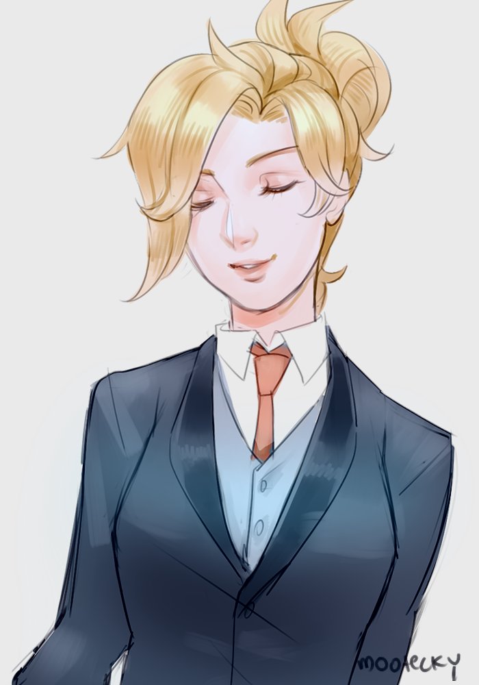 Can anyone help me find a picture of mercy in a suit? : r/Overwatch