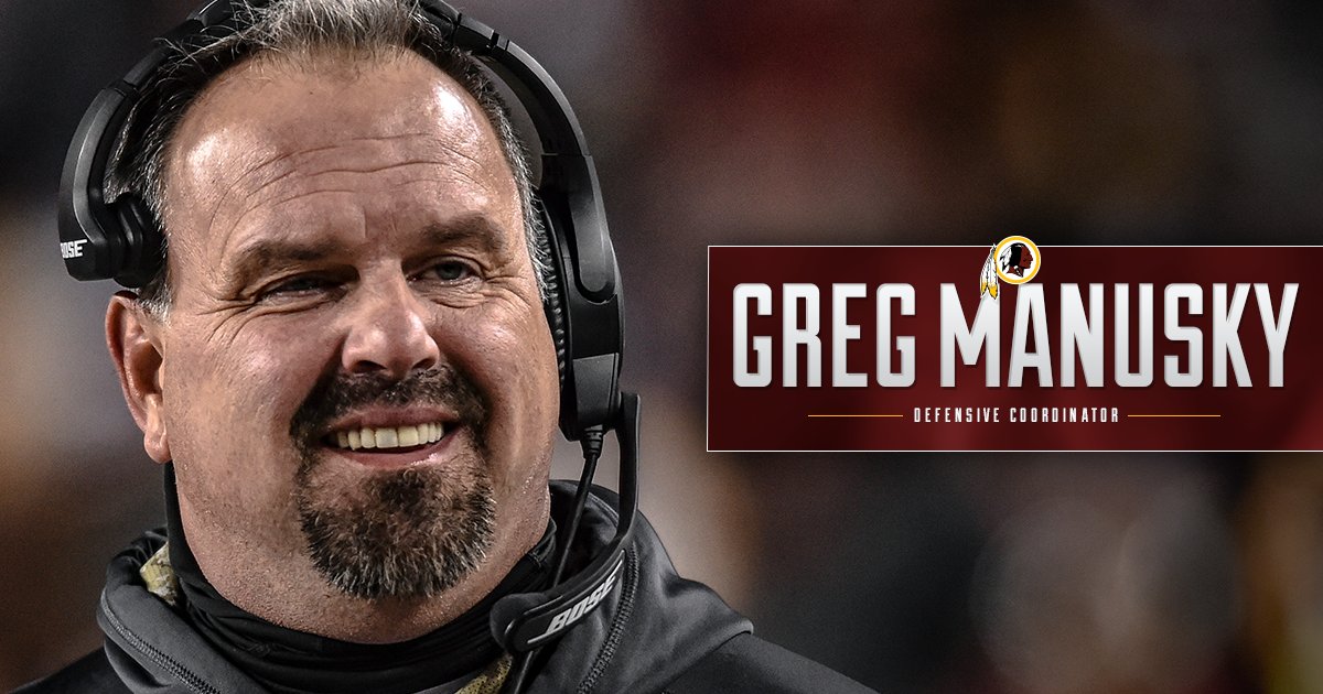 Redskins promote OLB coach Greg Manusky to defensive coordinator, hire ...