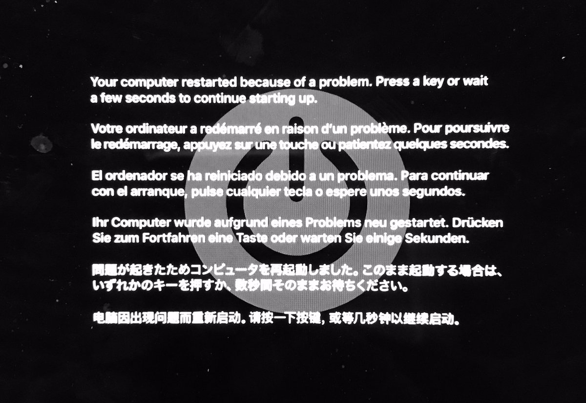 Apple Mac Your Computer Restarted Because Of A Problem - Apple Poster Apple Mac Your Computer Restarted Because Of A Problem - Apple Poster