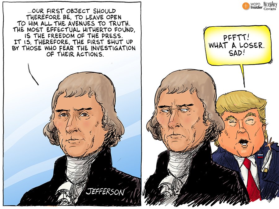 Donald: EDITORIAL CARTOON: Donald Trump's interactions with the press ...