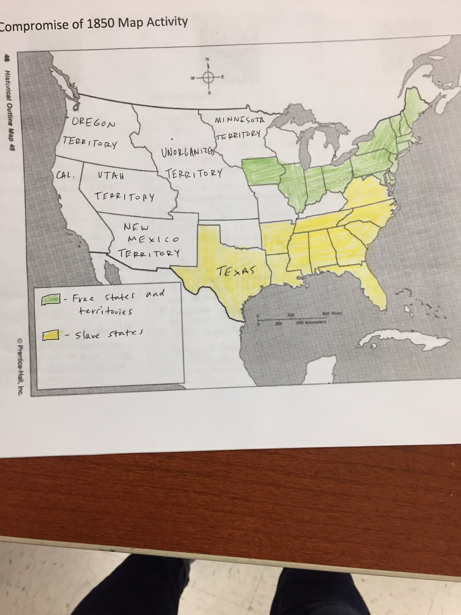 Compromise Of 1850 Map Activity