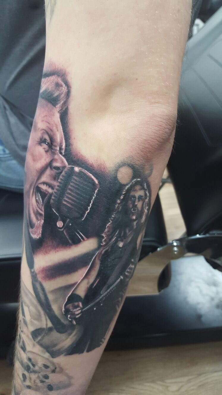 James Hetfield Elbow Tattoos