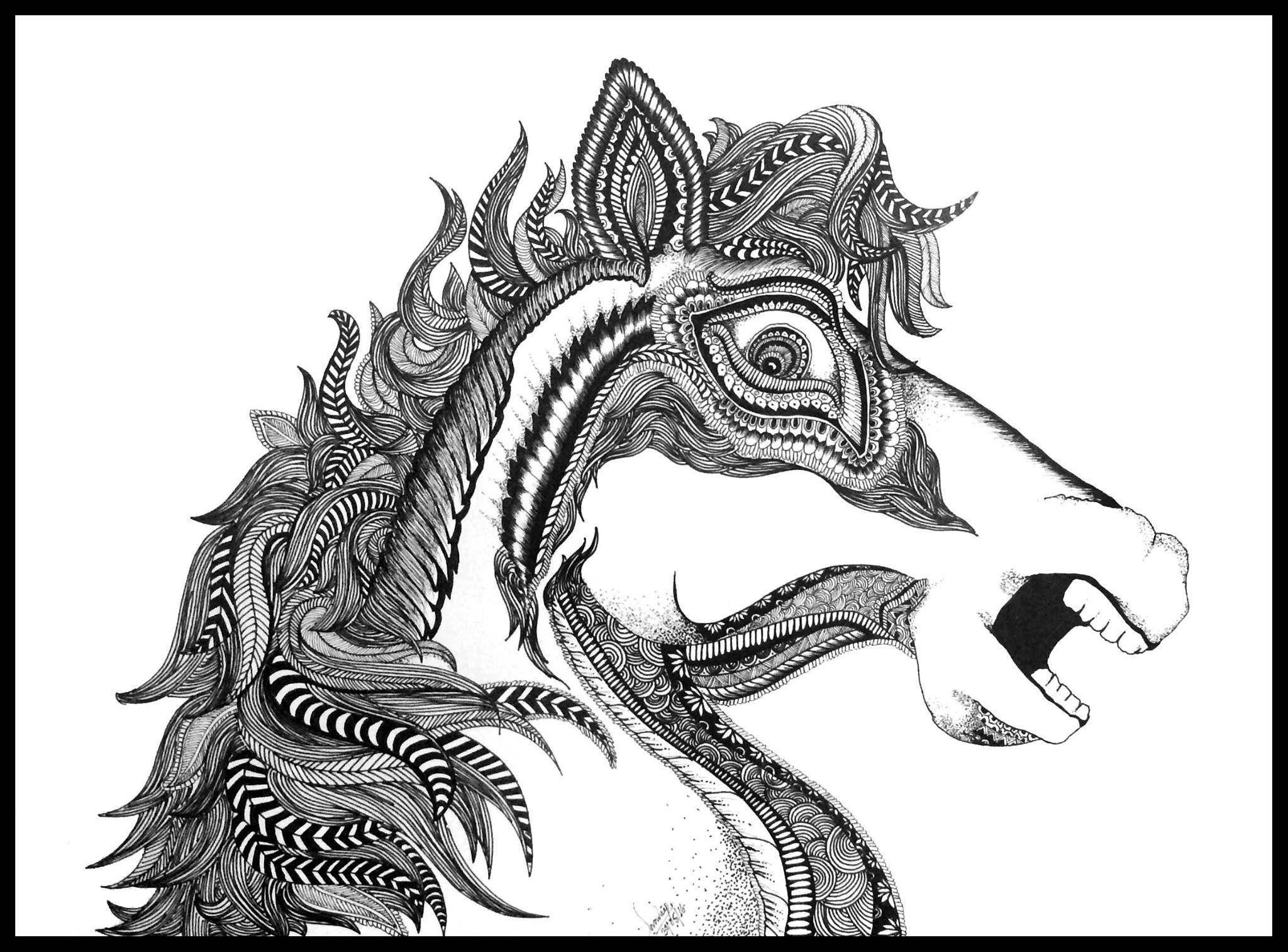 Chetak Horse Drawing