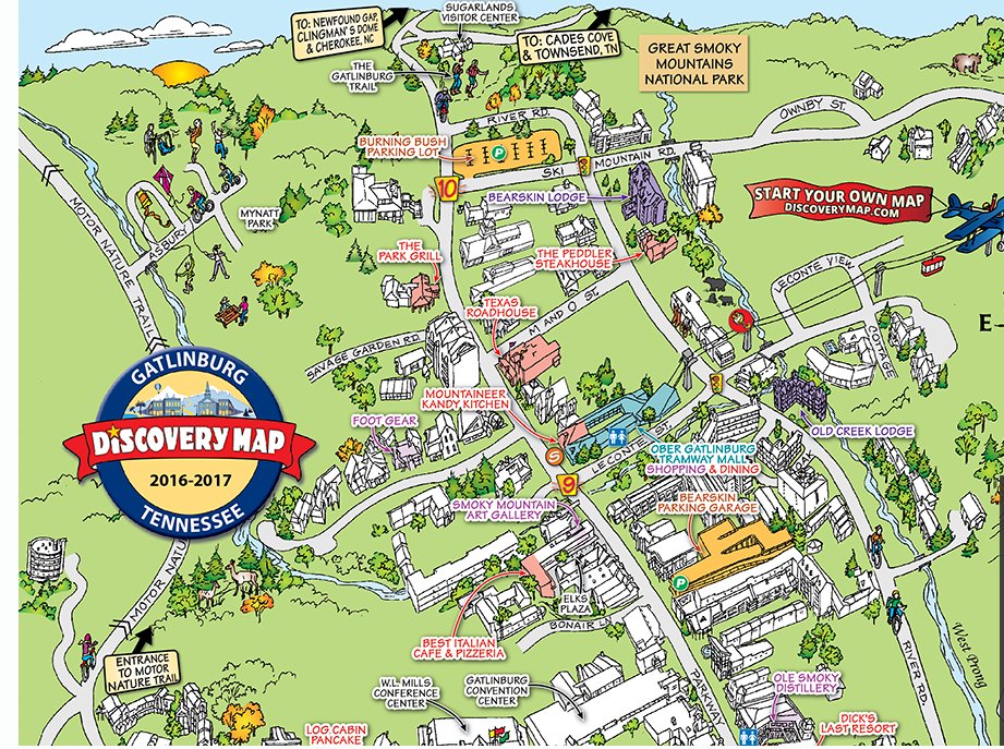 Tourist Map Of Gatlinburg