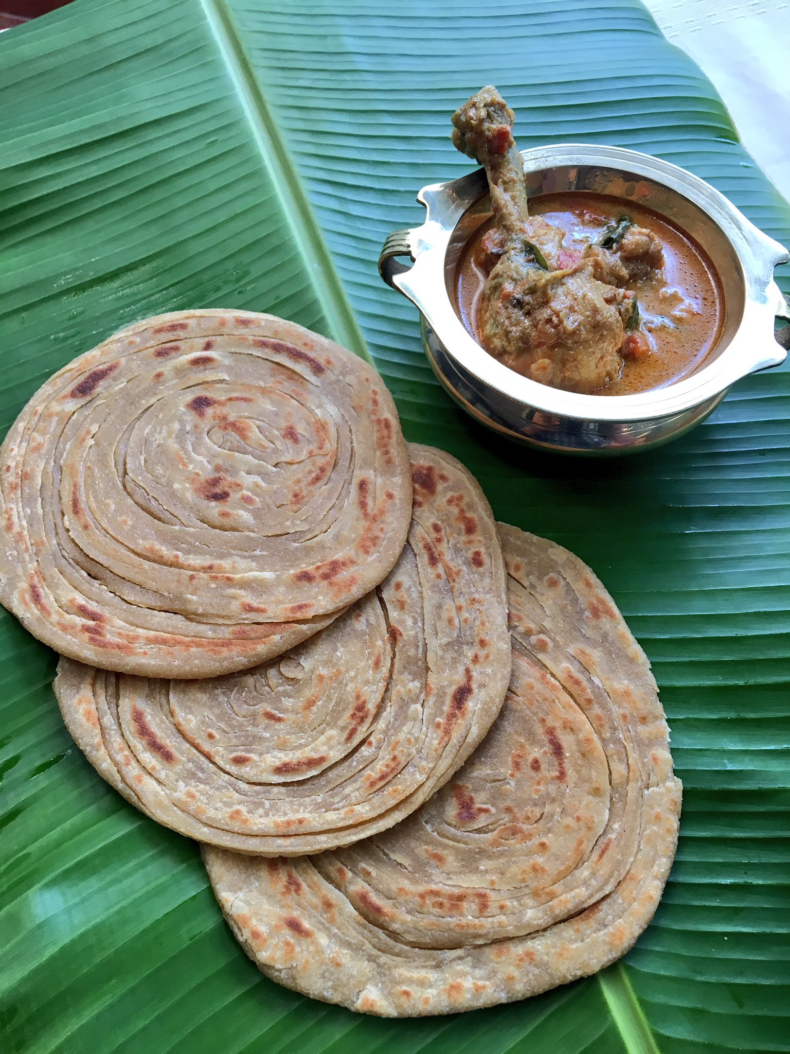 Parotta With Chicken Curry