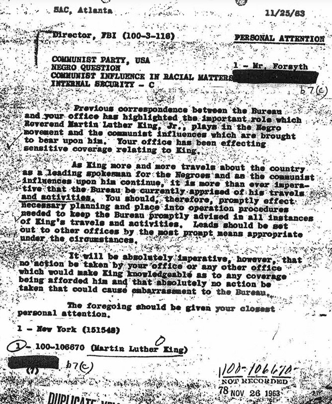Ben Norton on Twitter: "FBI 'honors' Martin Luther King Jr., 50 years ...