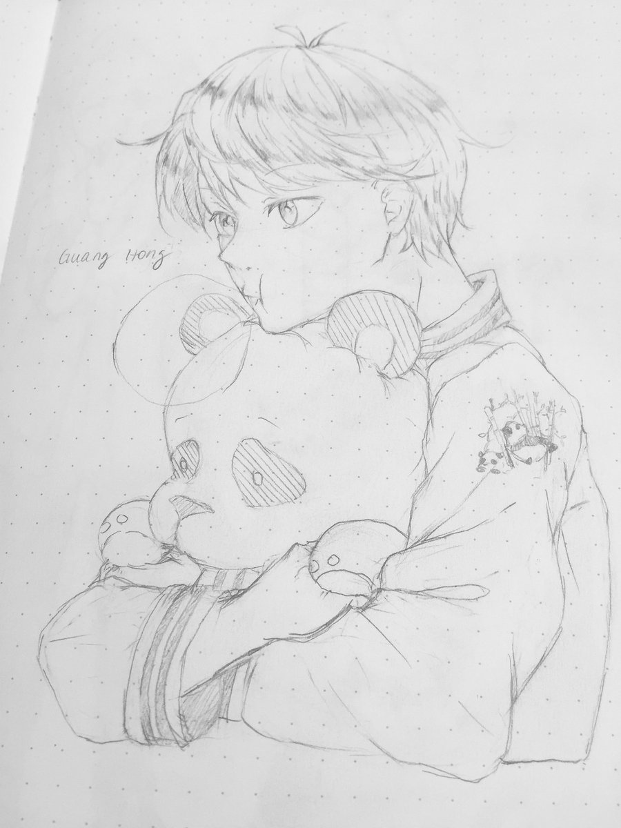 「work's been slow so i doodle guang hong with a panda 」🌙hotawu☄の漫画