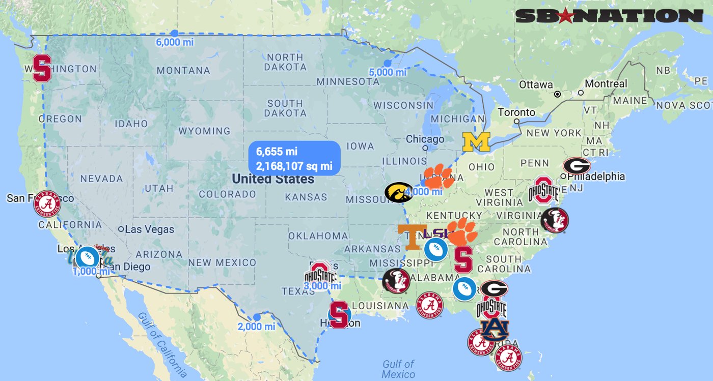 Interactive Map of College Football Recruits' Hometowns - Football ...