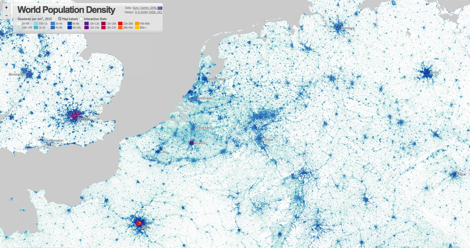 World Population Density Interactive Map