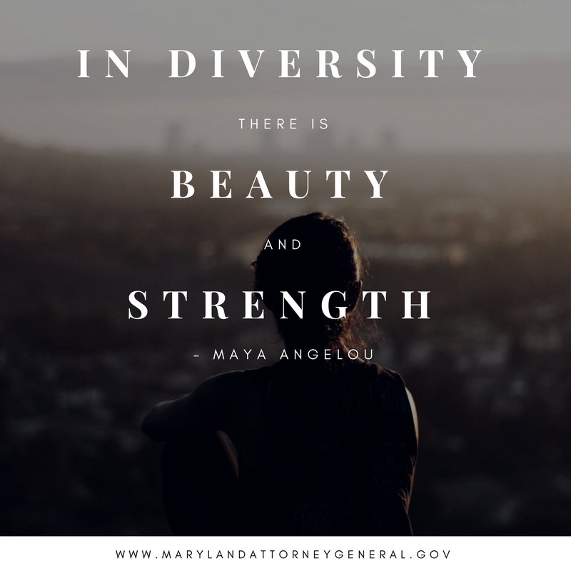 Brian Frosh on Twitter: ""In diversity, there is beauty and strength ...