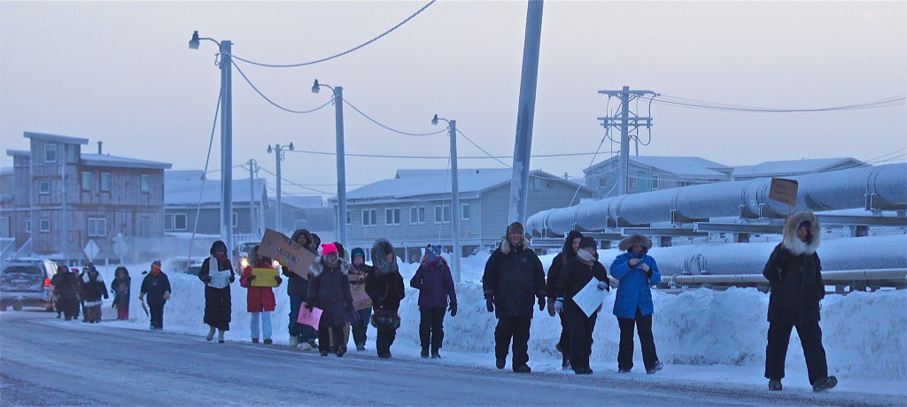 A couple dozen people turned out in Utqiagvik, formerly Barrow, for a ...
