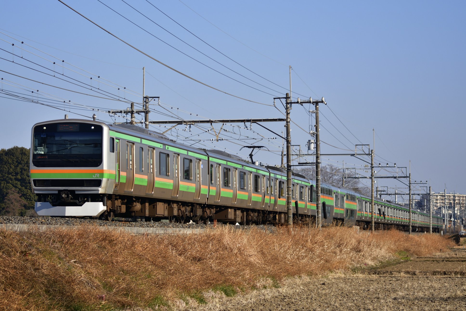 やまぶき on Twitter: "2017年 1/22 宇都宮線撮影 1枚目 2531Y ヤマU-591編成+*** 2枚目 1549E コツE-01編成+*** E231とE233の15連 ...