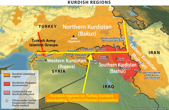 Turkey surrounded by kurdish regions in syria, iraq and iran. turkey ...