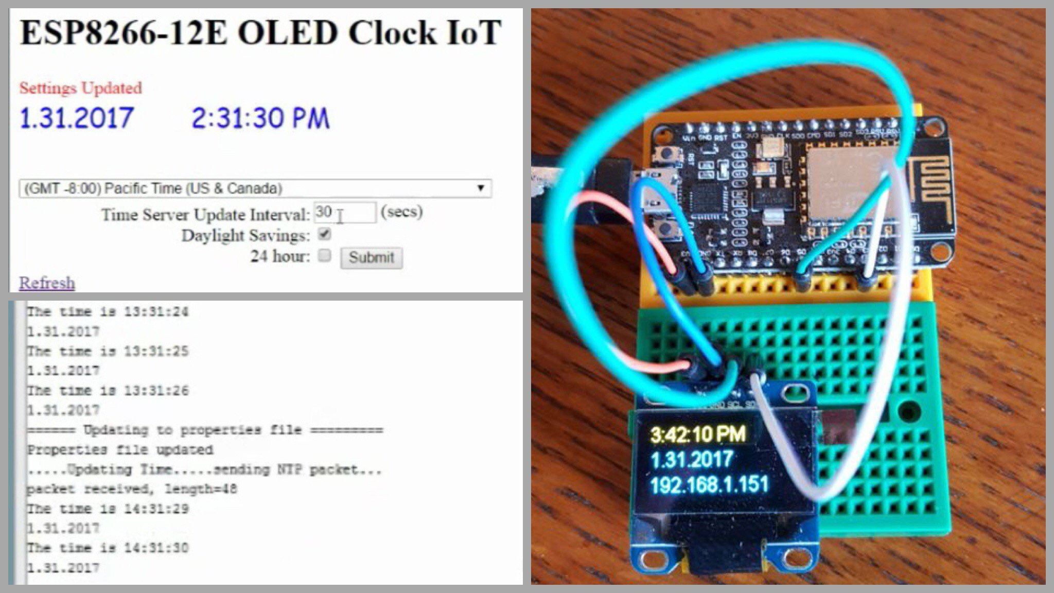ESP8266 on Twitter: "ESP8266 OLED Clock IoT Using AJAX 🔧 https://t.co/pibBsyBejj 📺 https://t.co ...