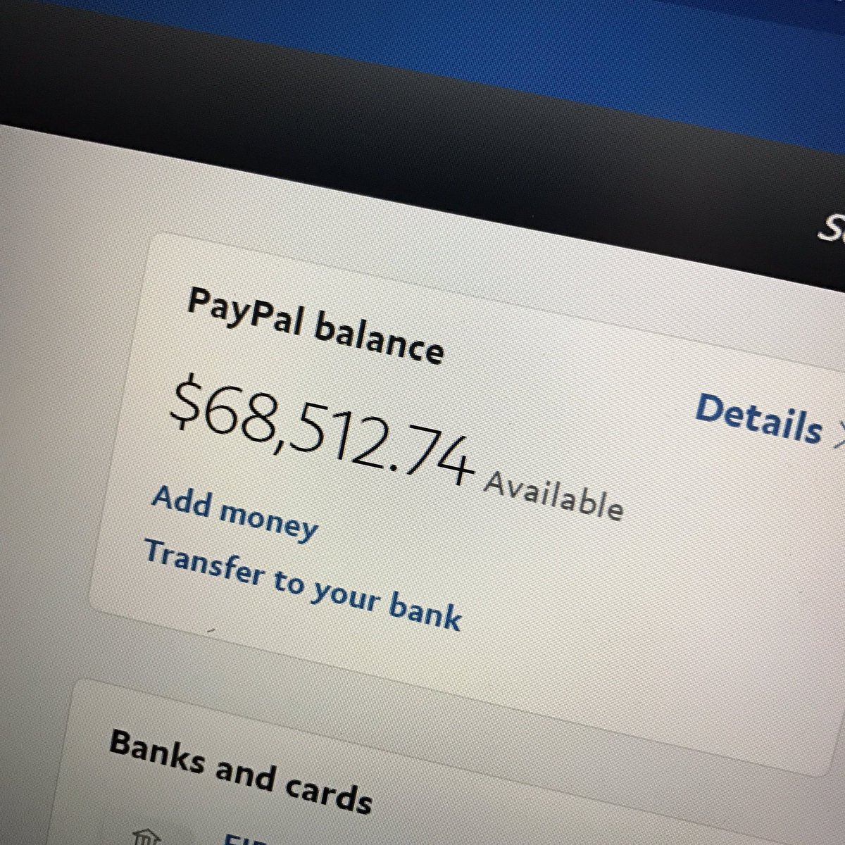 Rich Bank Account Screenshot