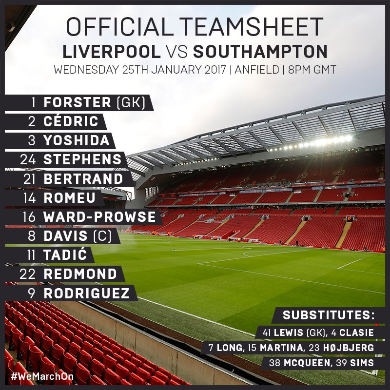 Starting line-ups: Liverpool v Southampton - ITV News