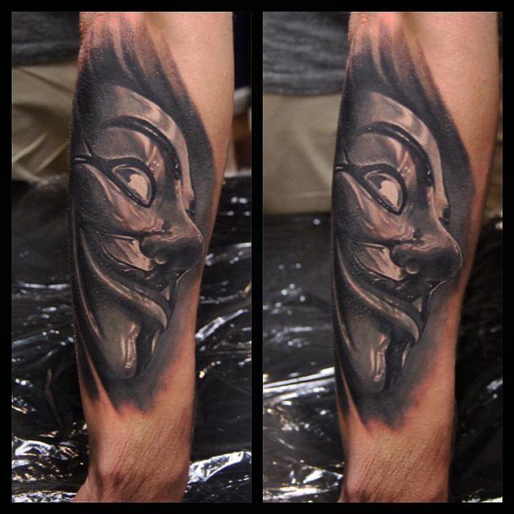 Guy Fawkes Mask Tattoo