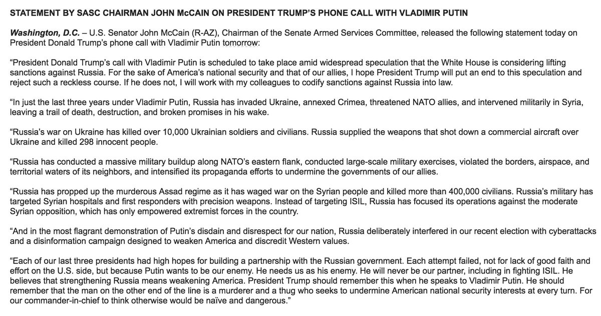 Mccain Reminds Trump That Putin Is A Murderer And A Thug Ahead Of