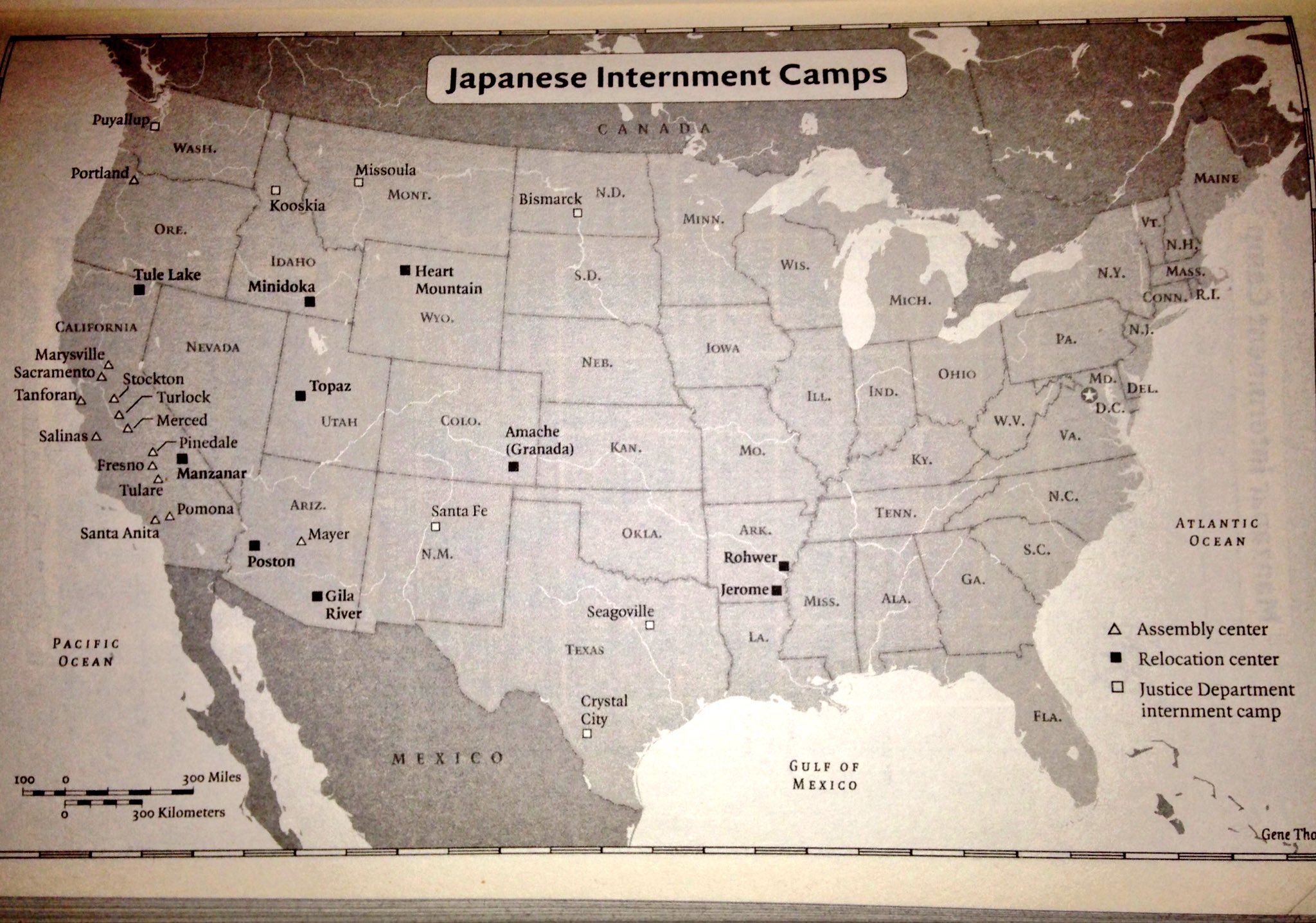 Japanese American Internment Camps Map