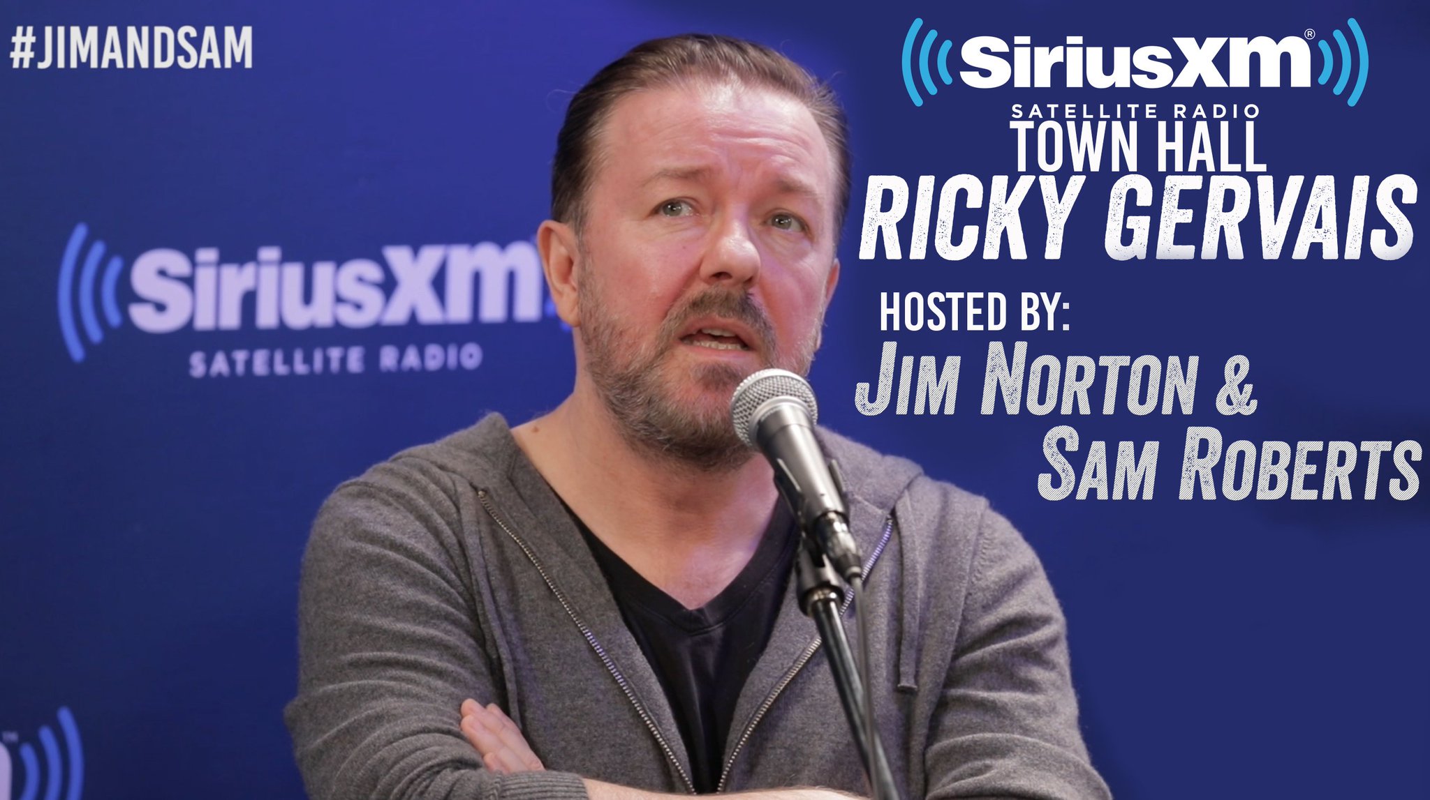 Jim & Sam on Twitter: "VIDEO: @SiriusXM Town Hall w/ @RickyGervais @JimNorton & @notsam # ...