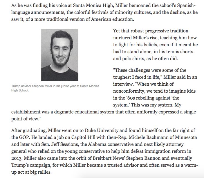 Stephen Miller talked to the latimes about his years at Santa Monica ...