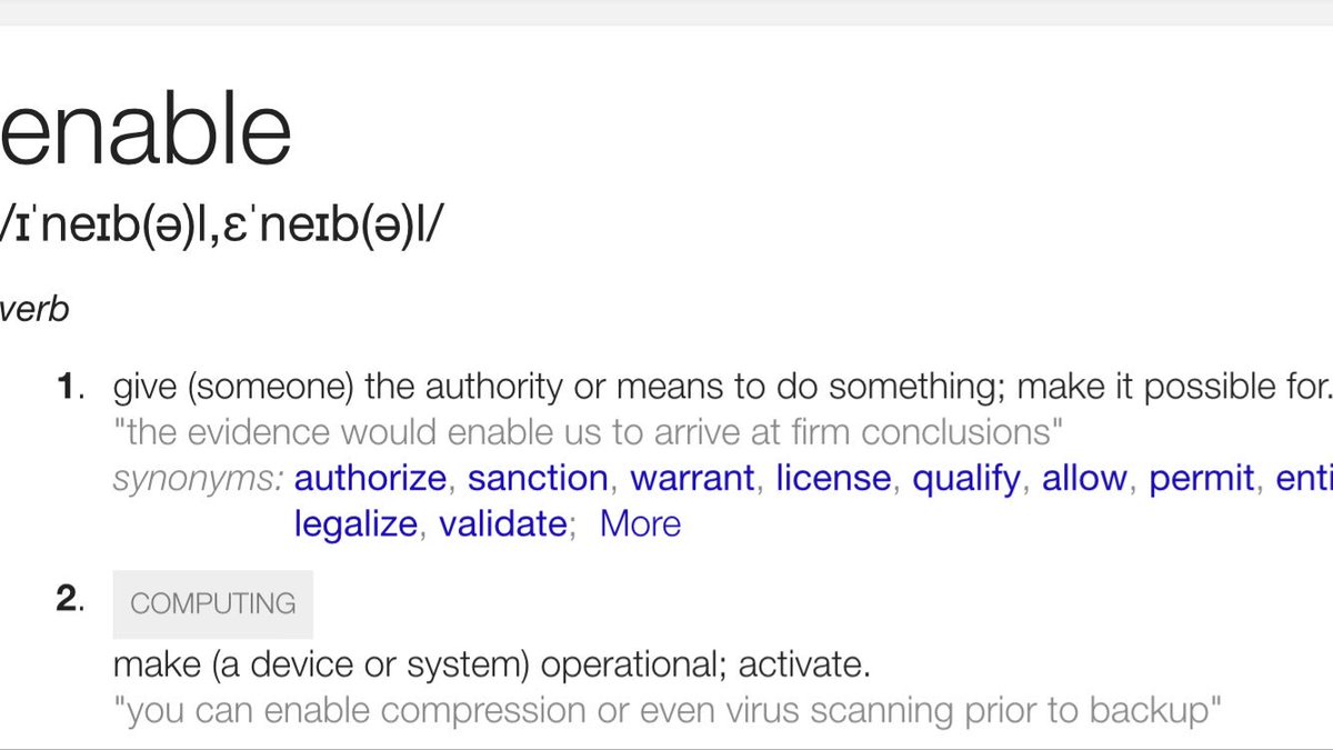 What does enable mean store