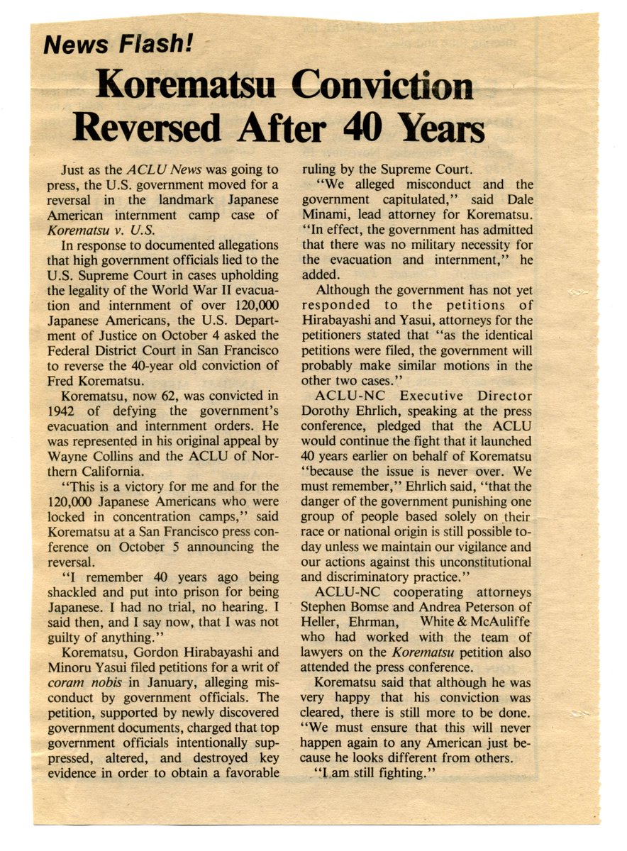 Fred Korematsu Court Case