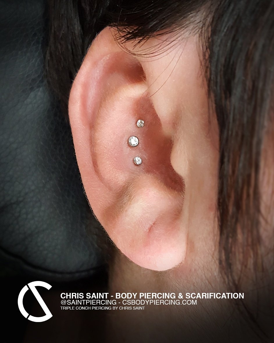 Triple Conch Piercing