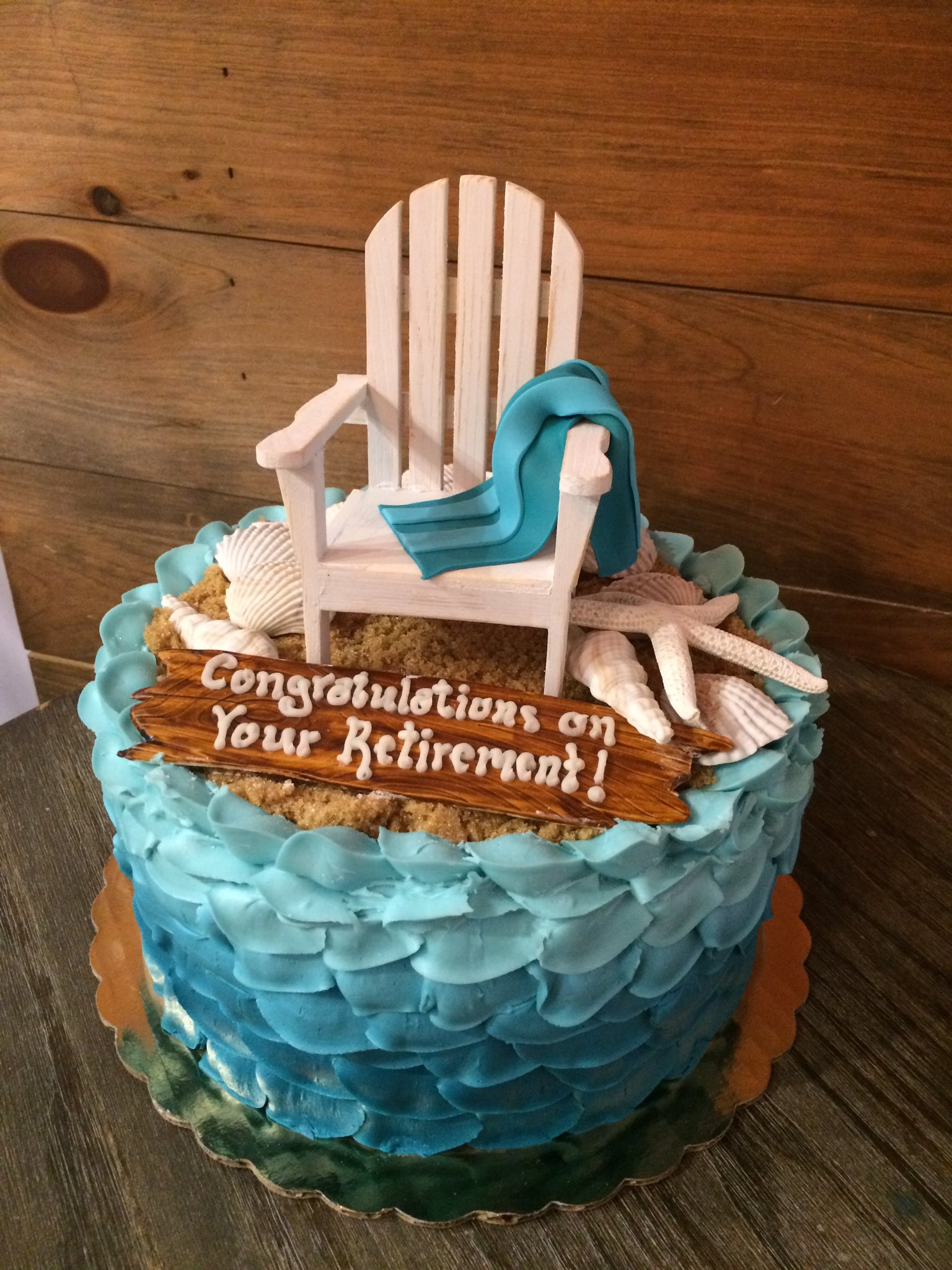 Beach Theme Retirement Cake