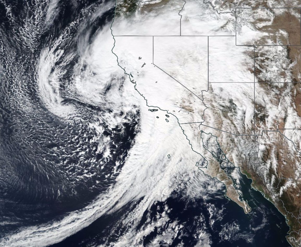 View from the Suomi NPP satellite of today's storm inundating ...
