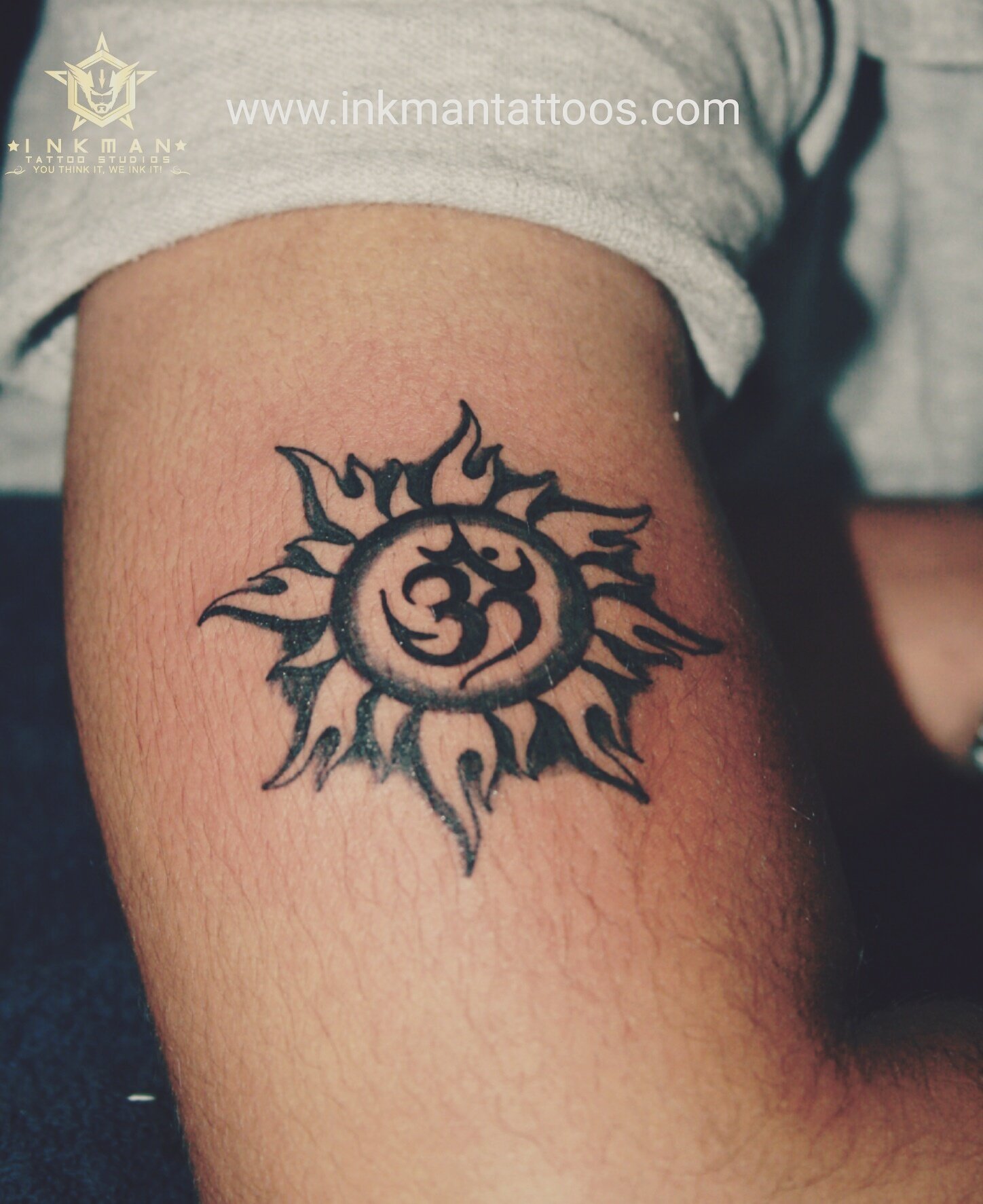 Om With Sun Tattoo Designs