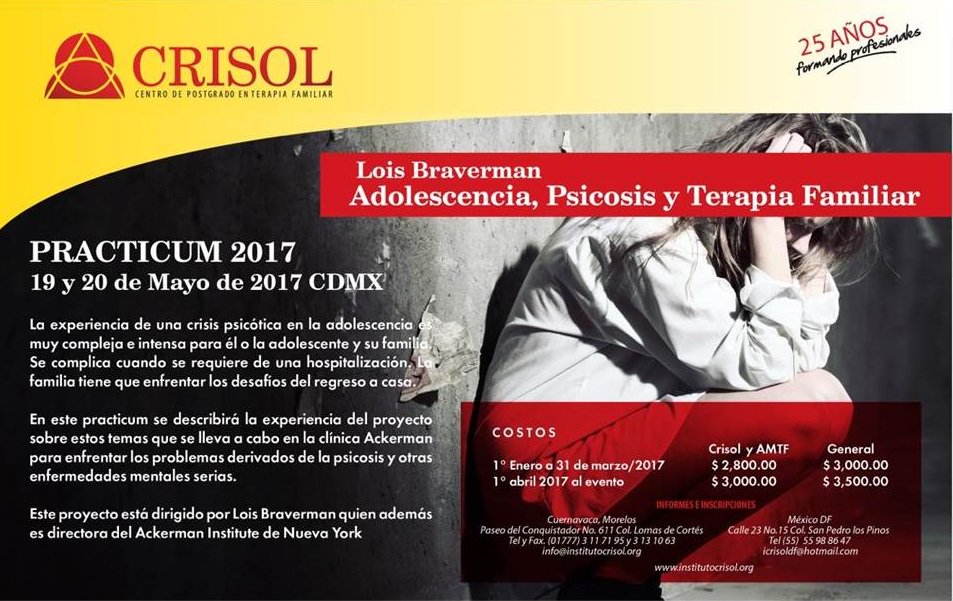 Instituto Crisol on Twitter: "Practicum 2017 #institutocrisol #invitación #psicosis # ...