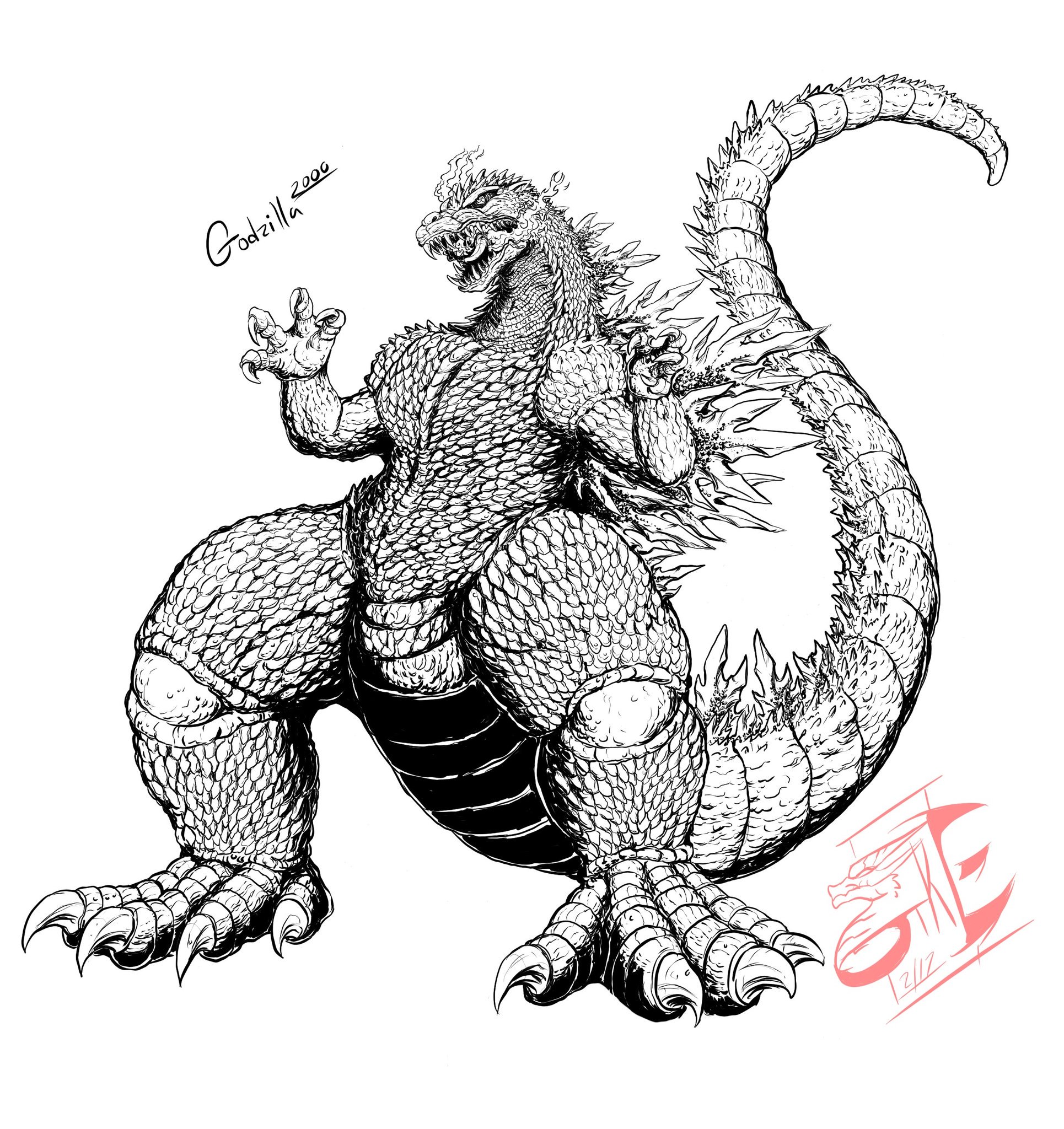 Godzilla 2000 Drawing