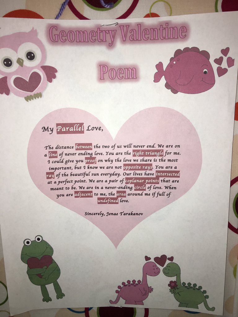 Math Valentine Poems