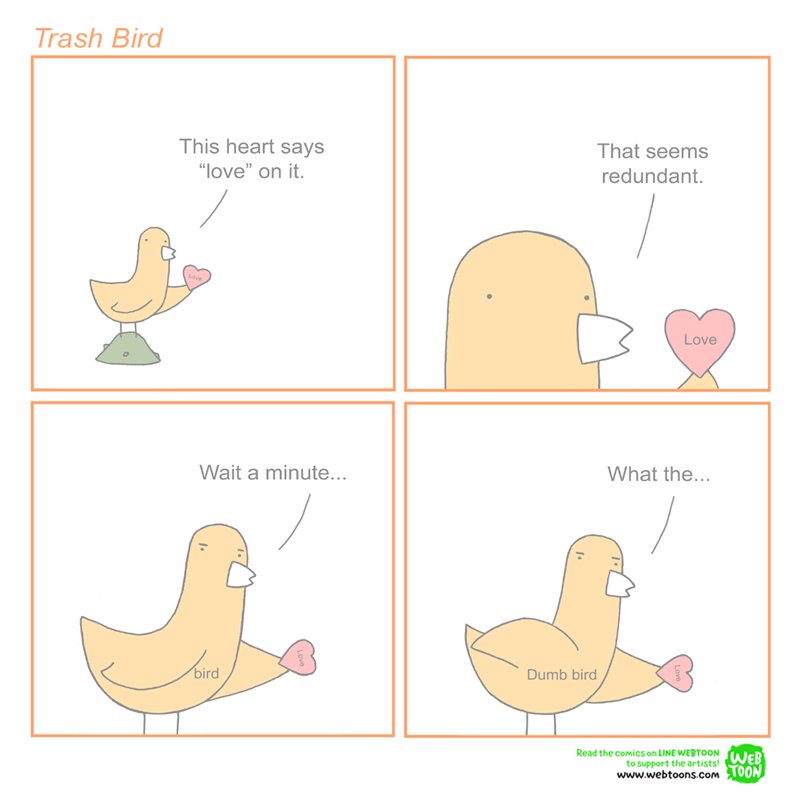 「trash bird is loved https://t.co/2NzhOh0lTS 」poorly drawn linesの漫画