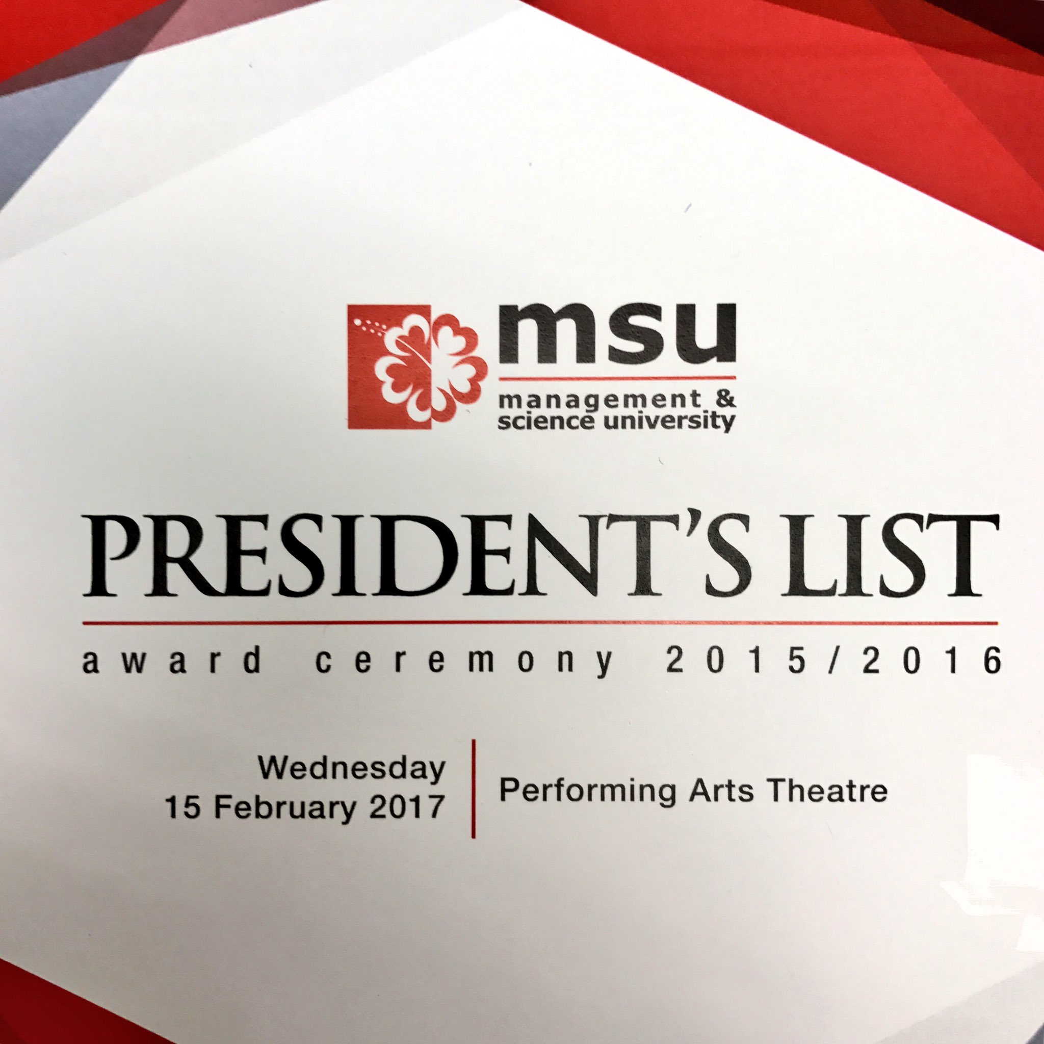 Presidents List Award