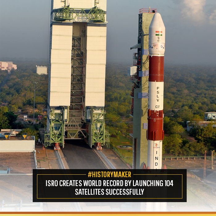 ISRO creates History!! Launches 104 satellites in single mission.
