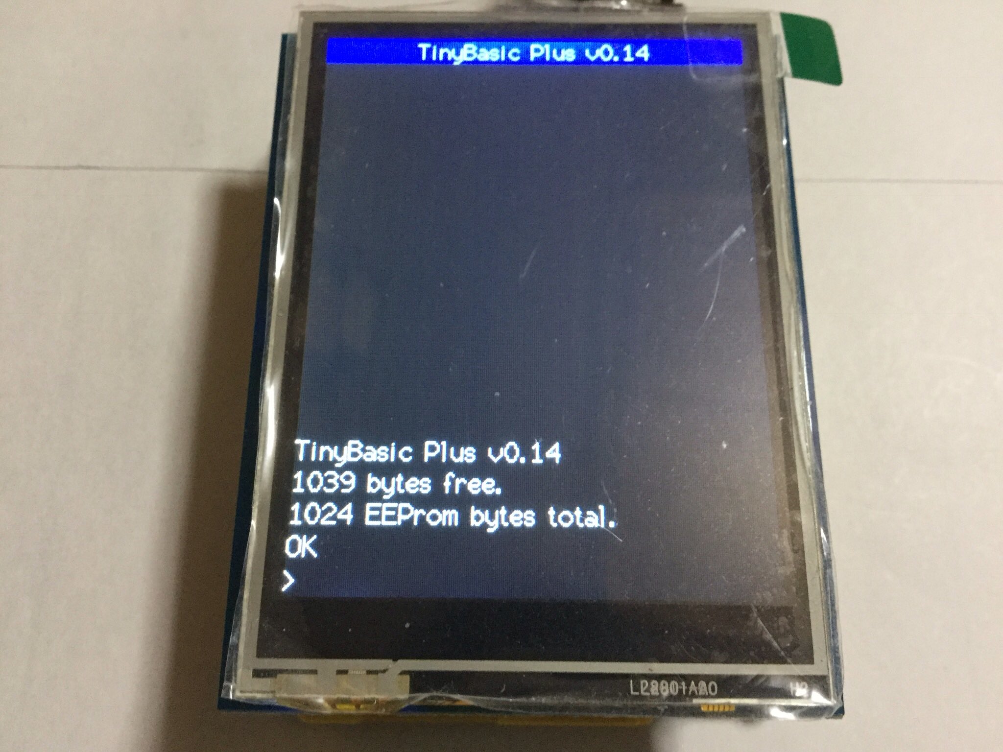 robo8080 on Twitter: "豊四季タイニーBASICをスイッチサイエンスのESP-WROOM-02 Arduino互換ボード(ESP8266)とAdafruit 2.8インチ ...