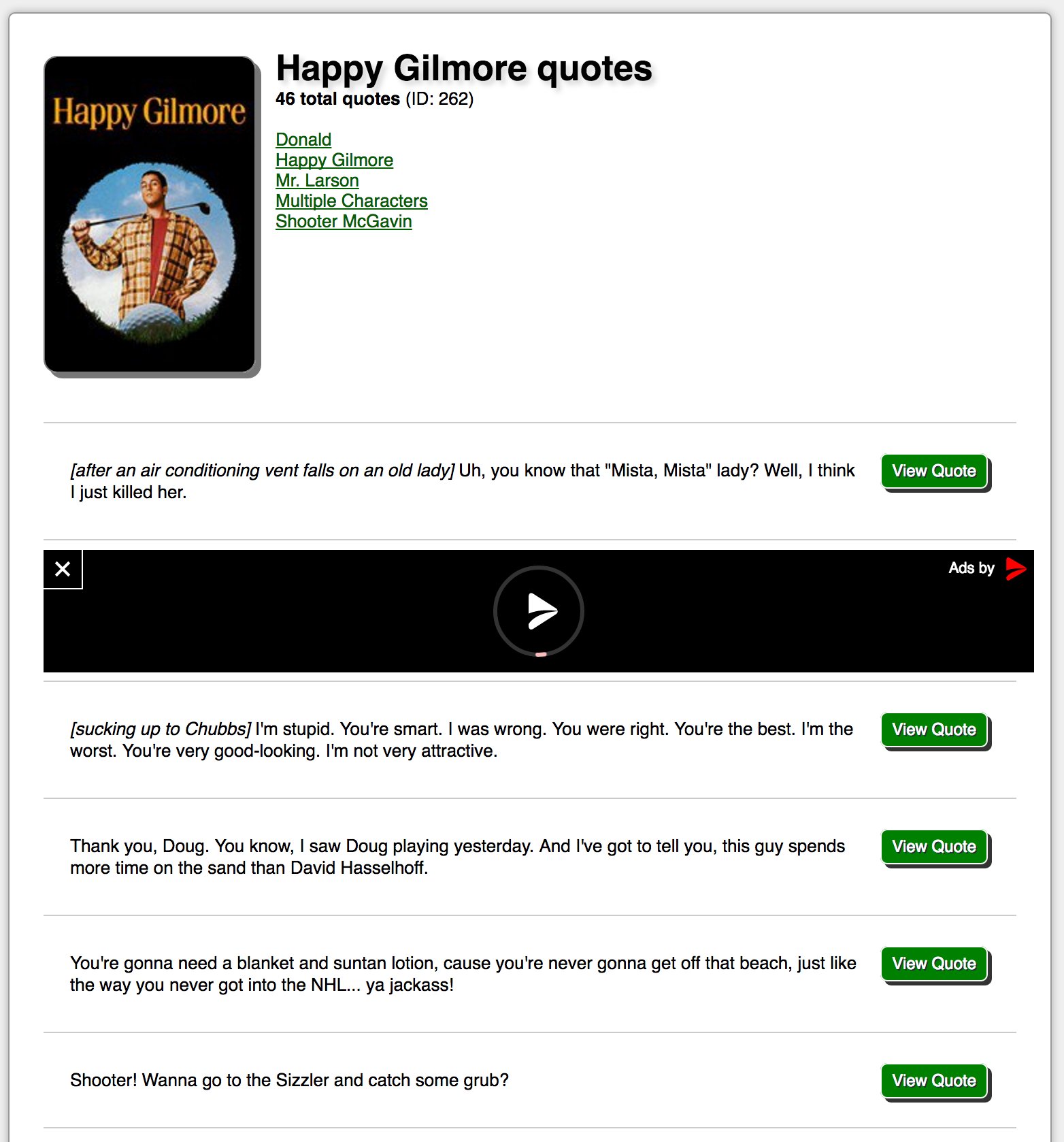 Happy Gilmore Quotes Chubbs