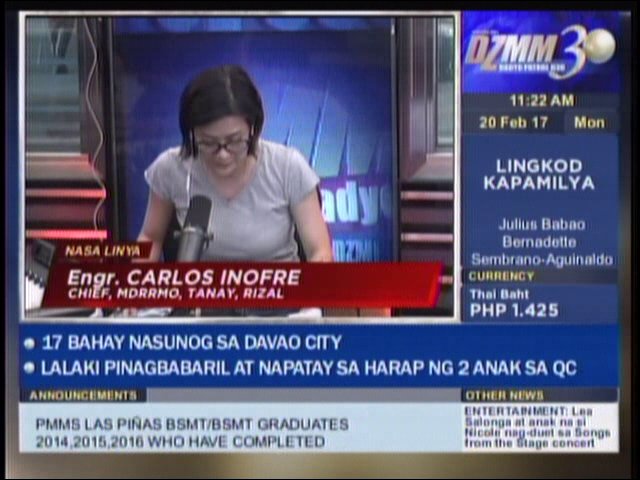 DZMM TeleRadyo on Twitter: "NGAYON SA DZMM: Tanay, Rizal MDRRMO Chief Engr. Carlos Inofre ...