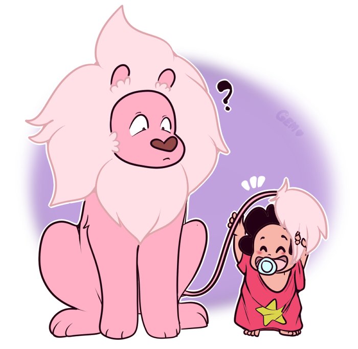 Adorable Steven and Lion by Gem : r/stevenuniverse