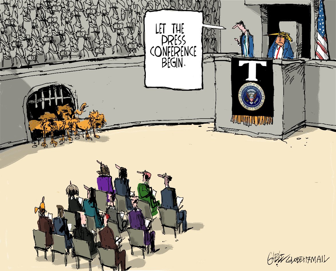 Brian Gable : 'Trump's press conference' Today's editorial cartoon by ...
