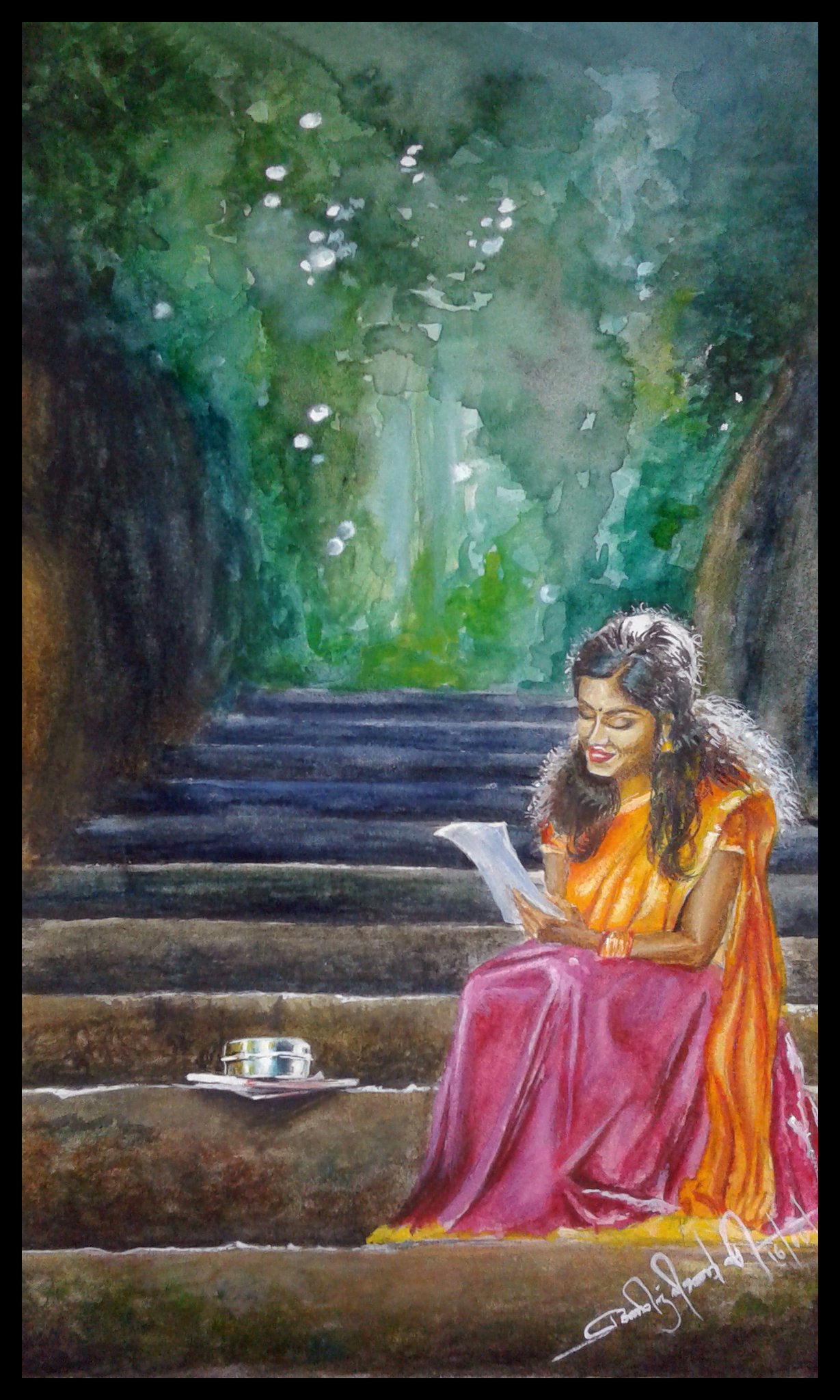 Kerala Woman Painting Kerala Ladies By Rassal Chandran K