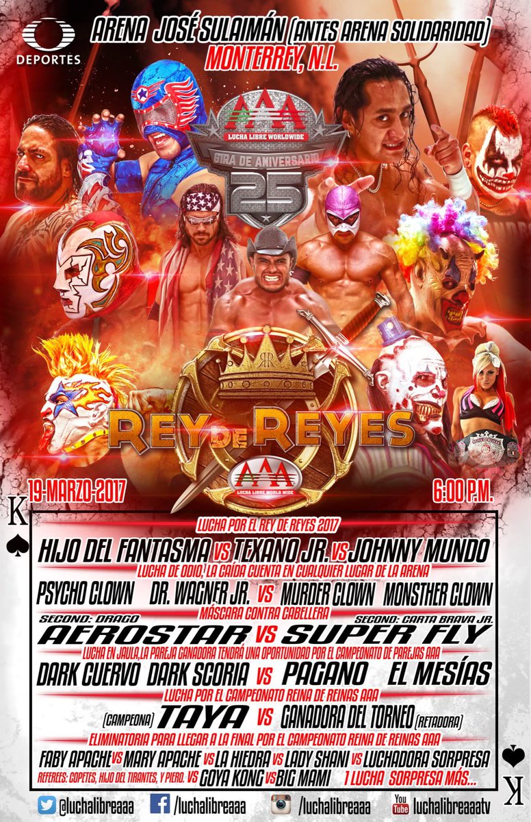 AAA: Cartel completo para «Rey de Reyes 2017» - 17/03/2017 - Monterrey ...
