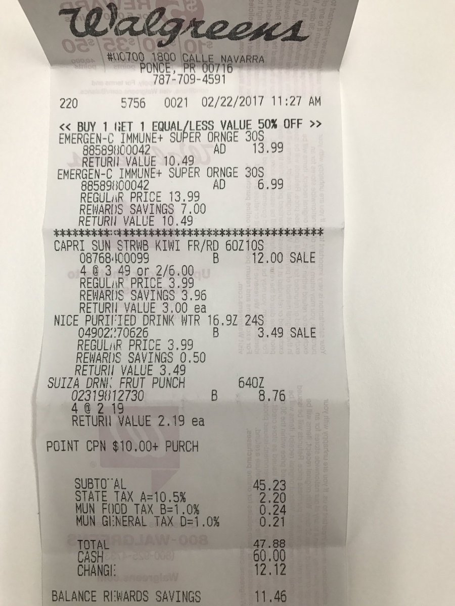 Recibo De Receta De Walgreens BIRMEX Pagó Mil Mdp Por Medicinas Y