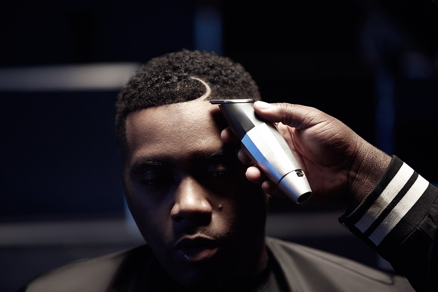 High Top Fade With Half Moon