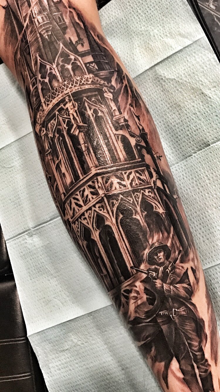 Cathedral Tattoos Added On To Another Tattoo We Started A Bit Back