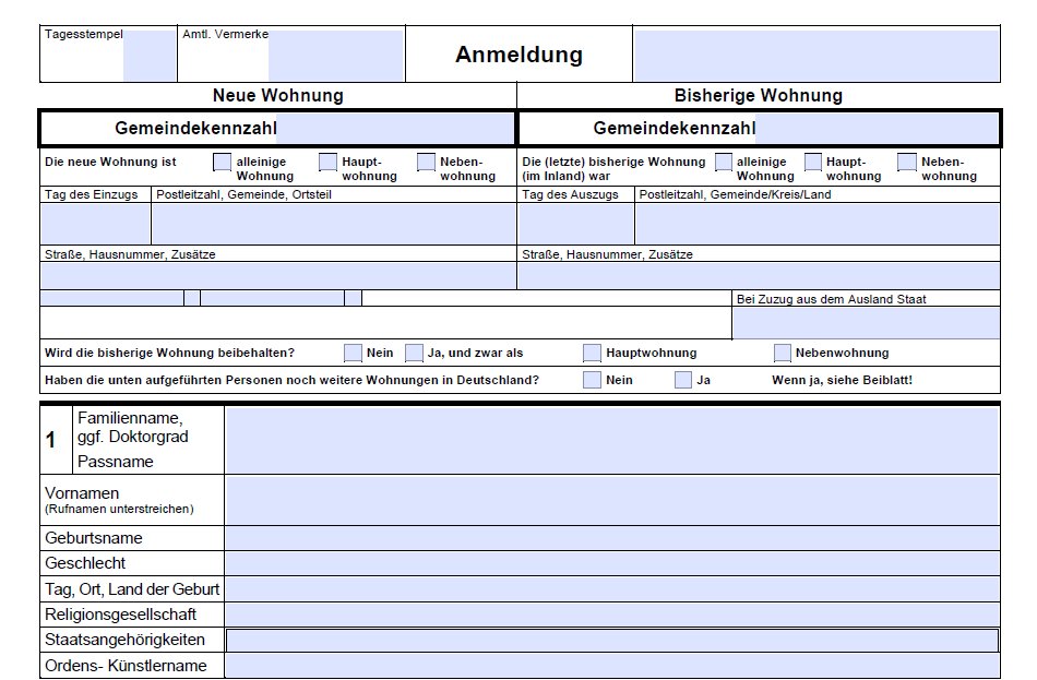 Anmeldung Berlin