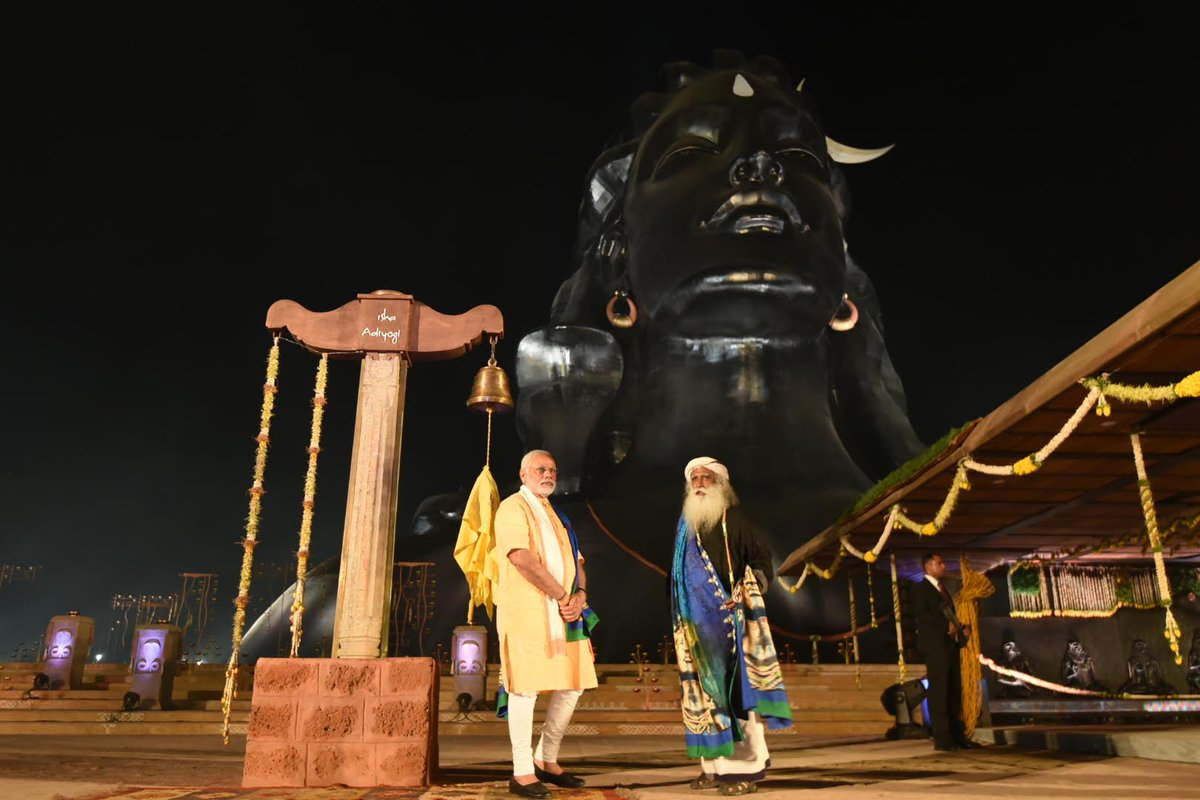 In pics: PM Modi unveils of 112 feet statue of “Adiyogi – The Shiva ...