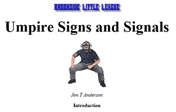 Umpire Signals Softball